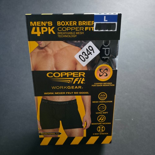 NWTS Copper Fit Men's Work Gear Performance Boxer Briefs Size - Large ...