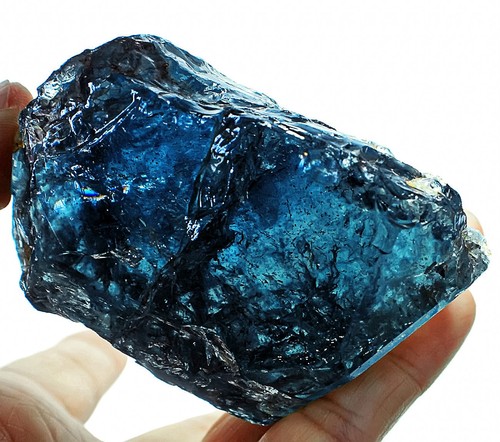 1026Ct Aquamarine Super Santa Maria Blue Crystal Facet Rough Specimen ...