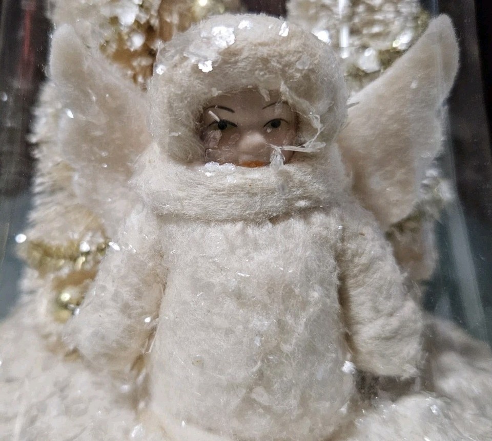 RARE Spun Cotton ANGEL CHRISTMAS Dome Bethany LOWE HTF Ornament Or ...