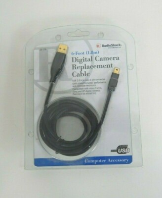 Radio Shack 26-176 6 Foot USB Digital Camera Replacement Cable New In ...