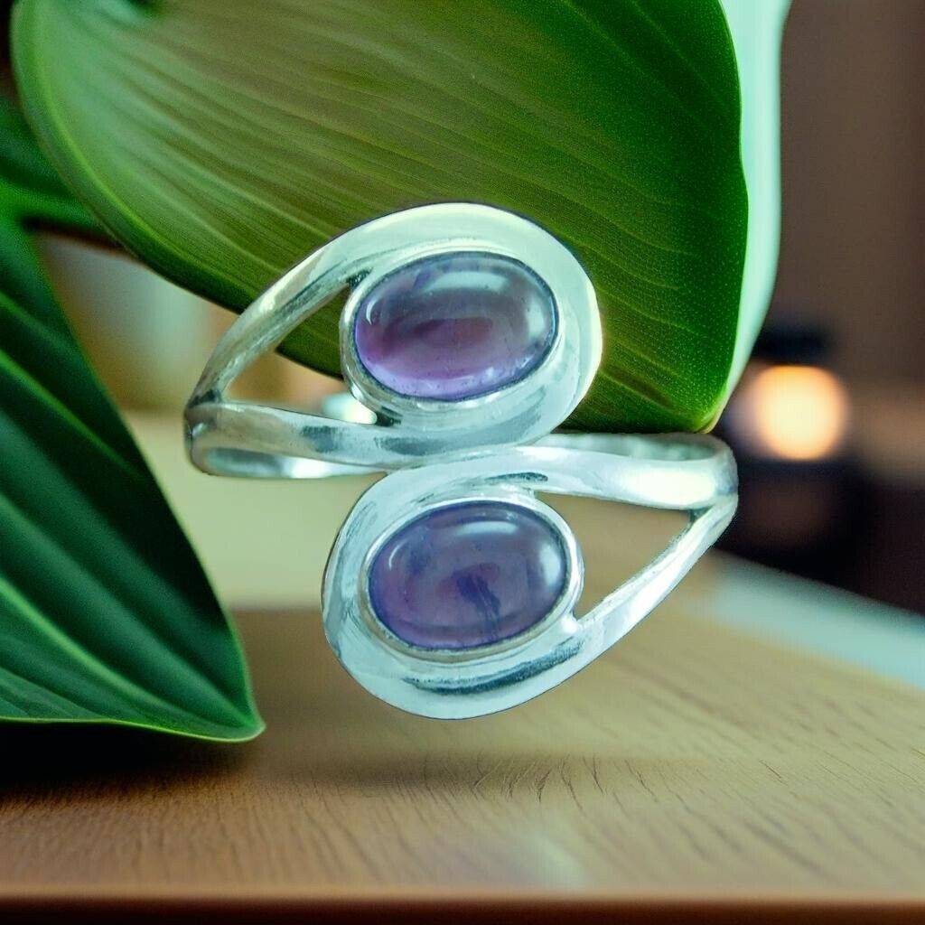 925 Sterling Silver Toe Ring Handmade and Adjustable with Amethyst ...