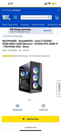 IBUYPOWER-SlateMR291i-Intel i7-12700F -16GD DDR4 3200 Memory-NVIDIARTX ...