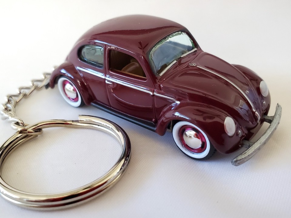 Keychain 1950 VW Volkswagen Beetle Bug Split Window Maroon Wine Rare ...