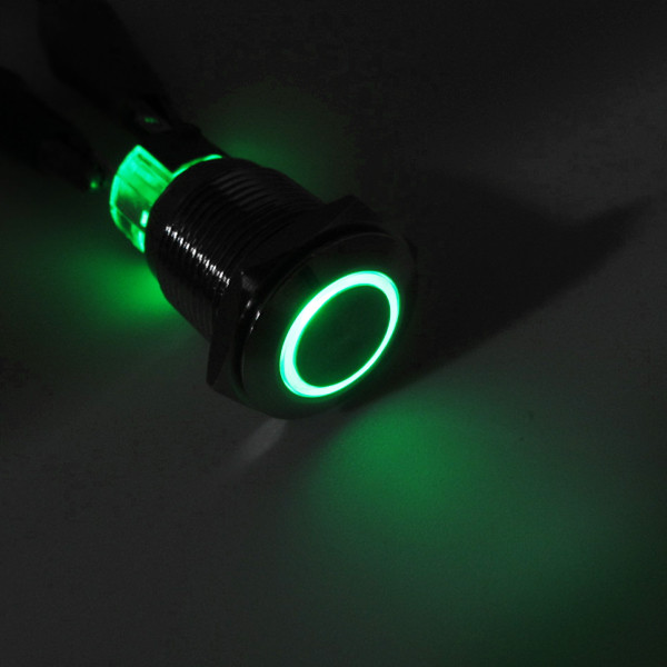 Push Button Switch Ring LED Light Momentary Latching Waterproof 16mm ...