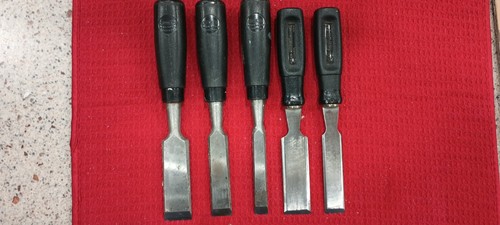 Lot of 5 Vintage Black Handled Stanley Wood Chisels. | eBay