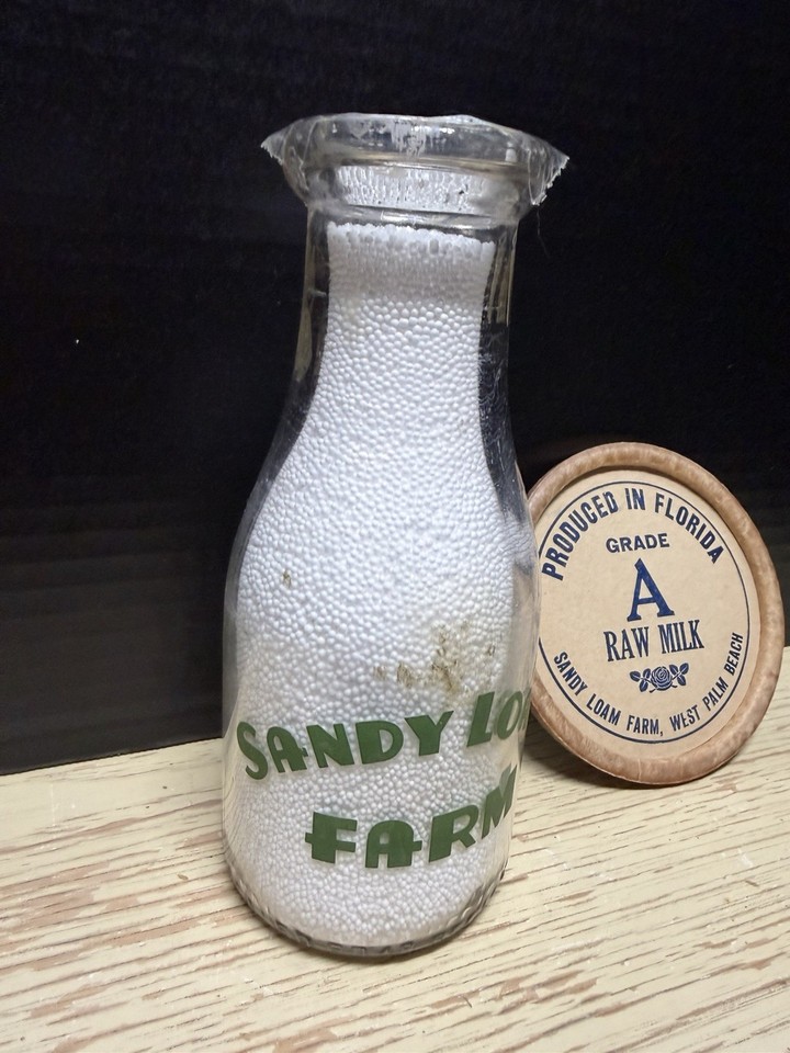 Sandy Loam Farm Dairy Milk Bottle From West Palm Beach,Florida Pyro ...