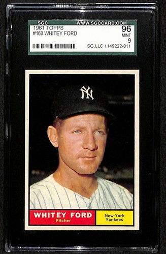 1961 Topps #160 Whitey Ford HOF SGC 96 MINT 9 C98378 | eBay