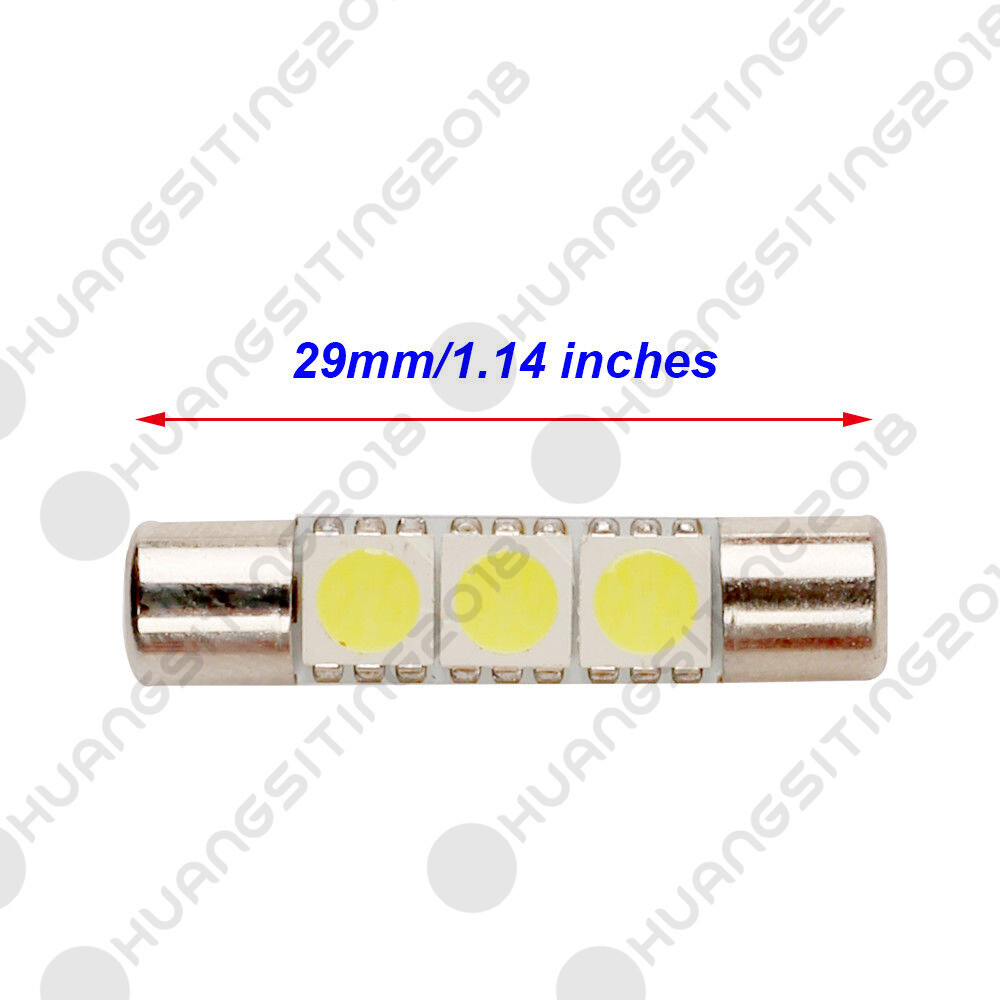 4 x White LED 6614F 6641 TS-14V1CP F30-WHP Fuse Visor Vanity Mirror ...