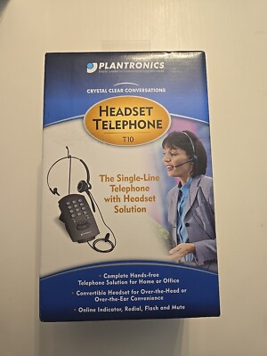Plantronics T10 Corded Single Line Hands-Free Headset Telephone System ...