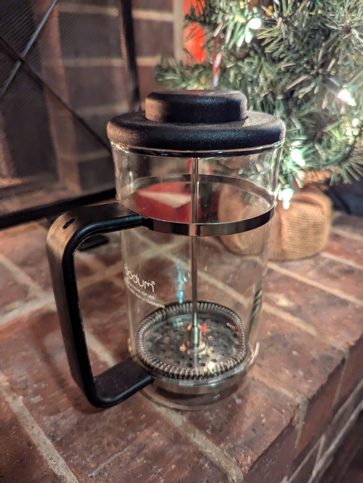 Vintage Bodum French Press Glass Coffee Plunger Black Chrome Minimalist ...