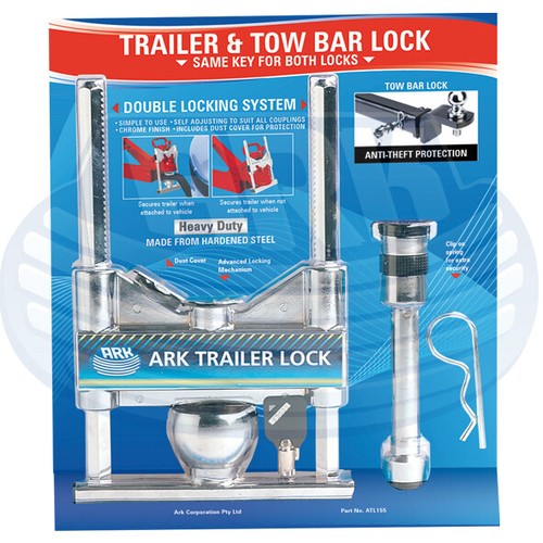 Ark Trailer & Tow Bar Hitch Lock ATL155 Coupling Keyed Caravan Car ...