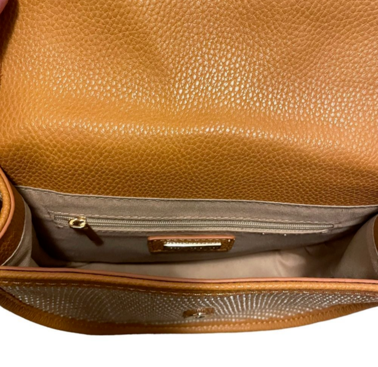 "Shiraleah" Romina Woven Faux Straw Crossbody Purse Bag Goldtone Metal ...