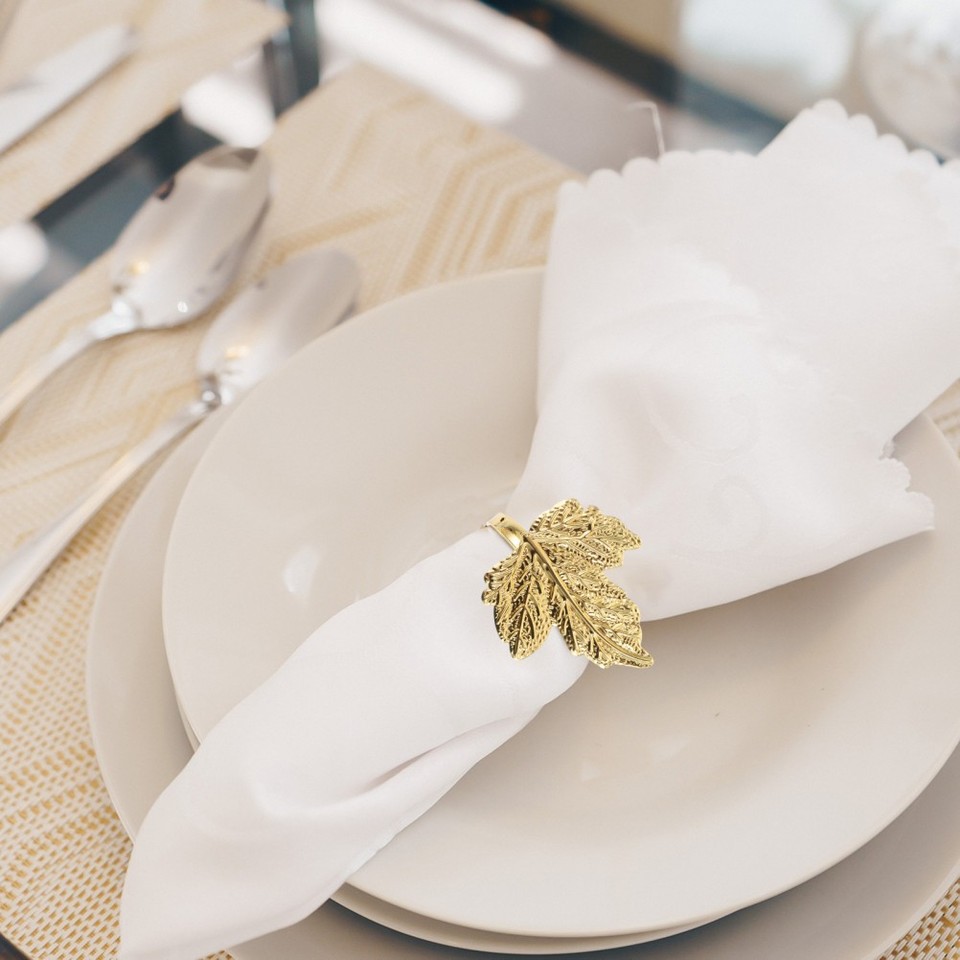 6Pcs Thanksgiving Leaf Napkin Napkin Clasp for Party Dining Table ...
