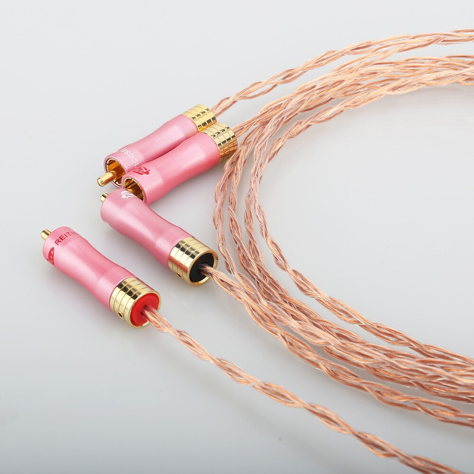 Pair Braided OCC Copper Conductor RCA Cable HIFI Audio Signal ...