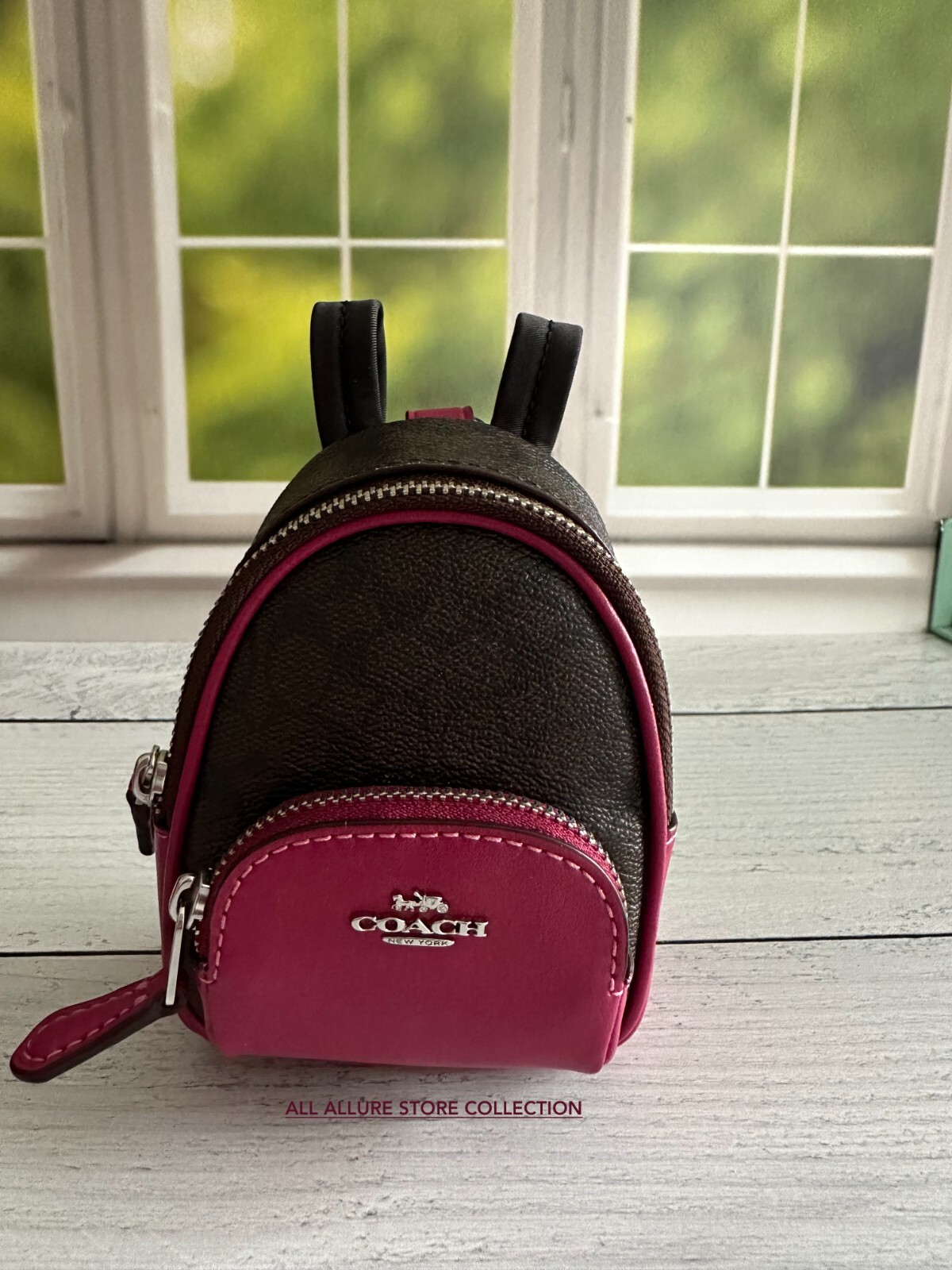 Coach Mini Court Backpack Bag Charm Keychain Silver/Brown/Bright Violet ...