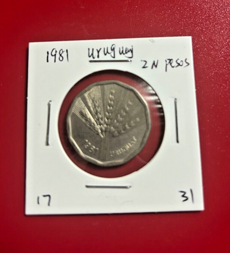 1981 Uruguay 2 Nuevos Pesos Coin - Nice World Coin | eBay Australia