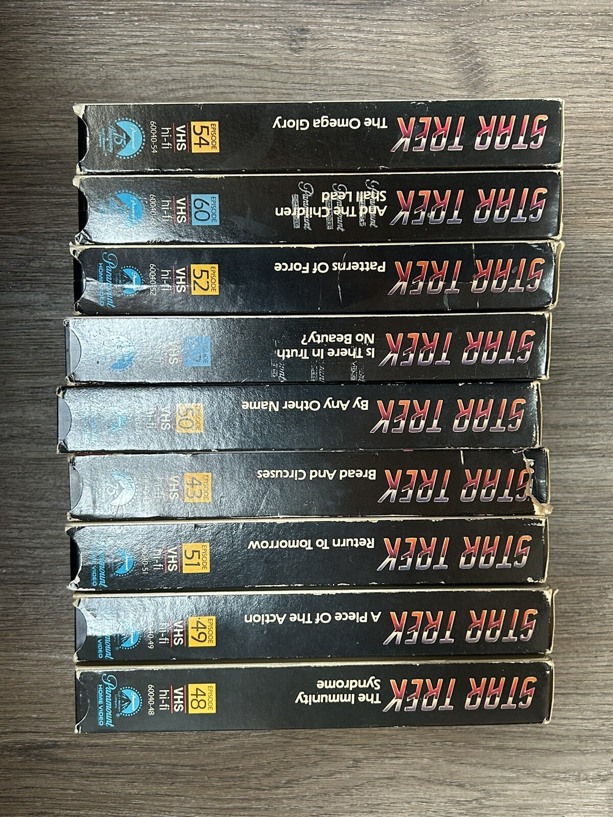 Lot of 9 Star Trek Original and Uncut TV Series VHS Episodes William ...