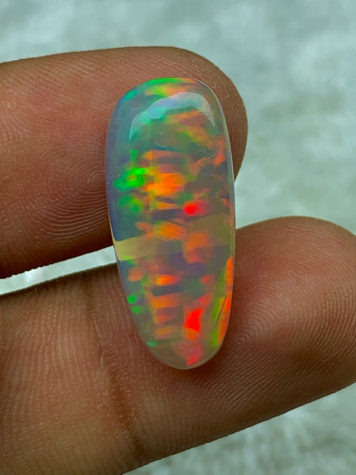 6.3 Cts- Broad Flashy Fire Neon Spectrum Ethiopian Welo Opal with Super ...