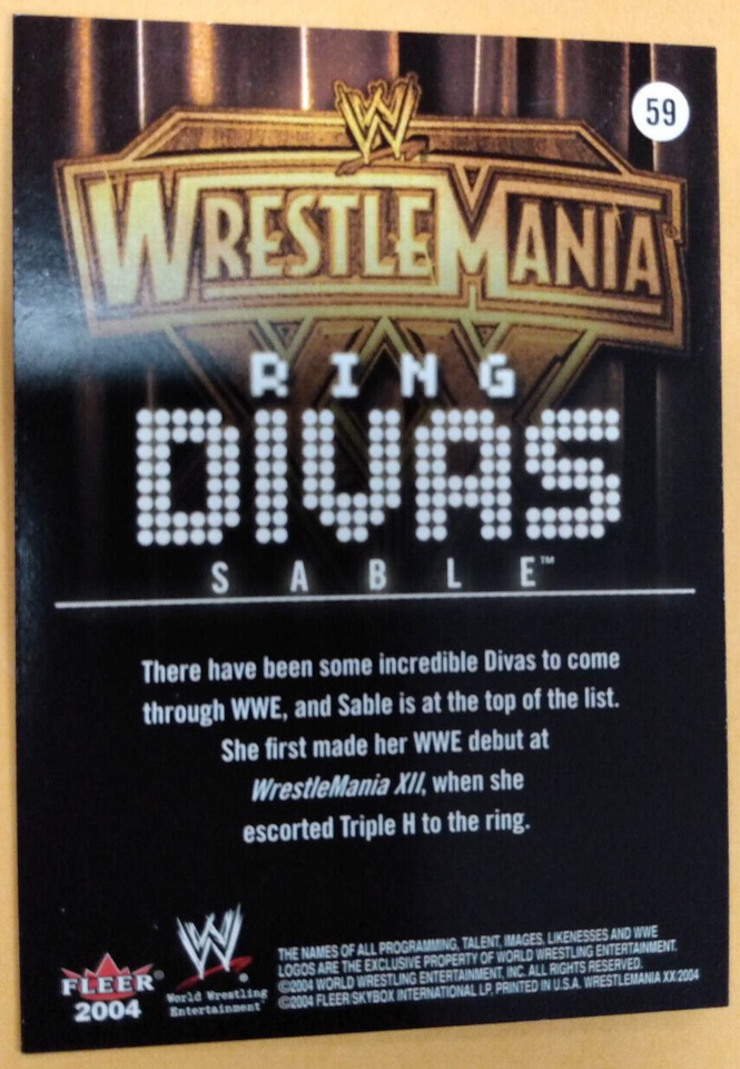 FLEER WWE WRESTLEMANIA XX SABLE Ring Divas #59 / 2004 Fleer | eBay