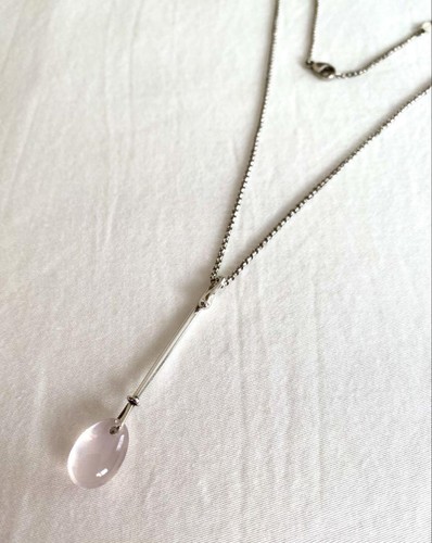 Georg Jensen Dew Drop Rose Quartz Necklace Discontinued | eBay