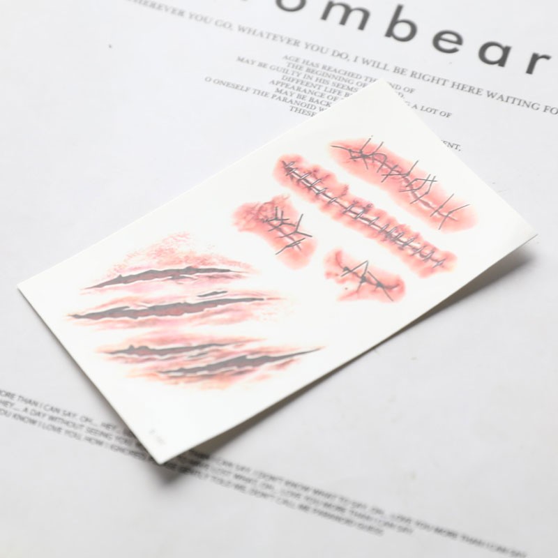 Luminous Tattoo Stickers Temporary Waterproof Halloween Scar Stickers ...