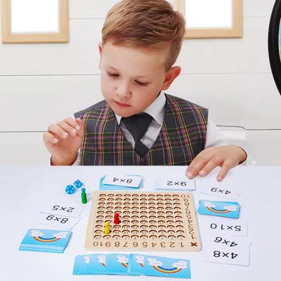 99 Multiplication Board Game Wooden Math Learning Toy for Kids ...