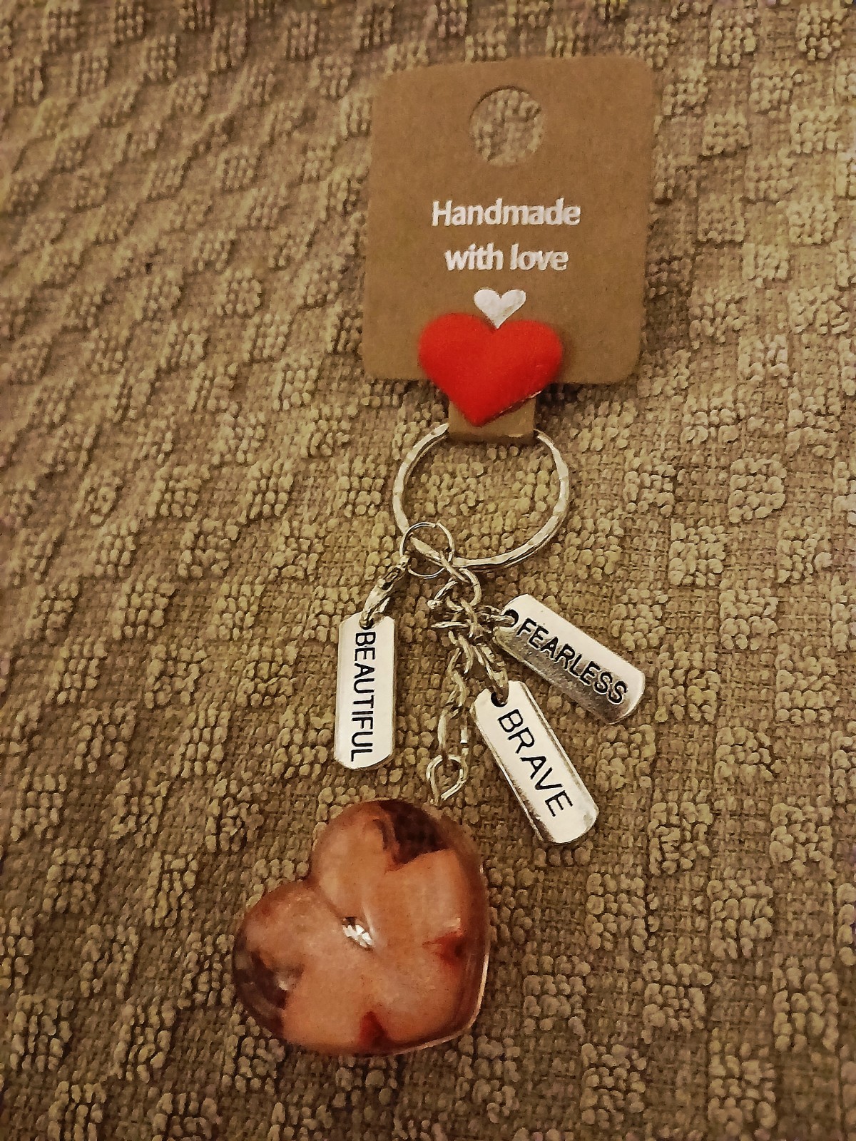 Key Ring Charm Bag Charm Hand Made Resin Inspirational Words Of ...
