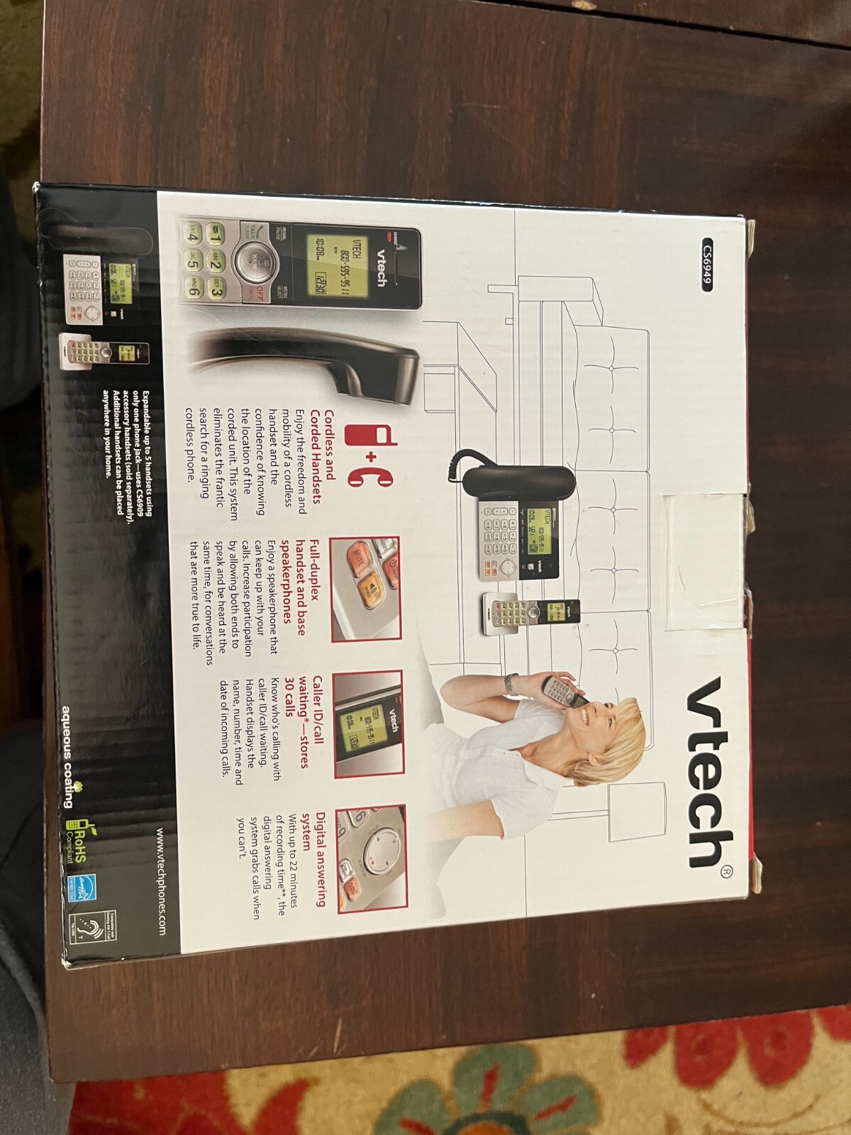 VTech CS5249 DECT 6.0 Expandable Corded/Cordless Phone with Answering ...