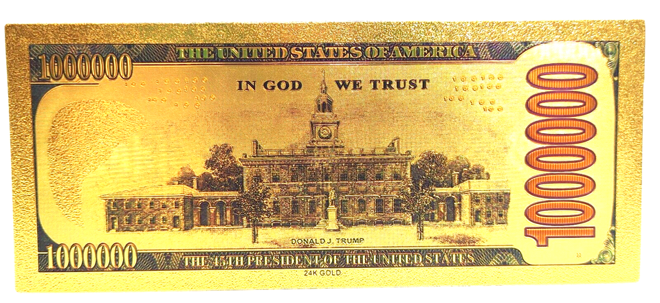 $1000000 - One Million Dollar Donald Trump Gold Foil Commemorative ...