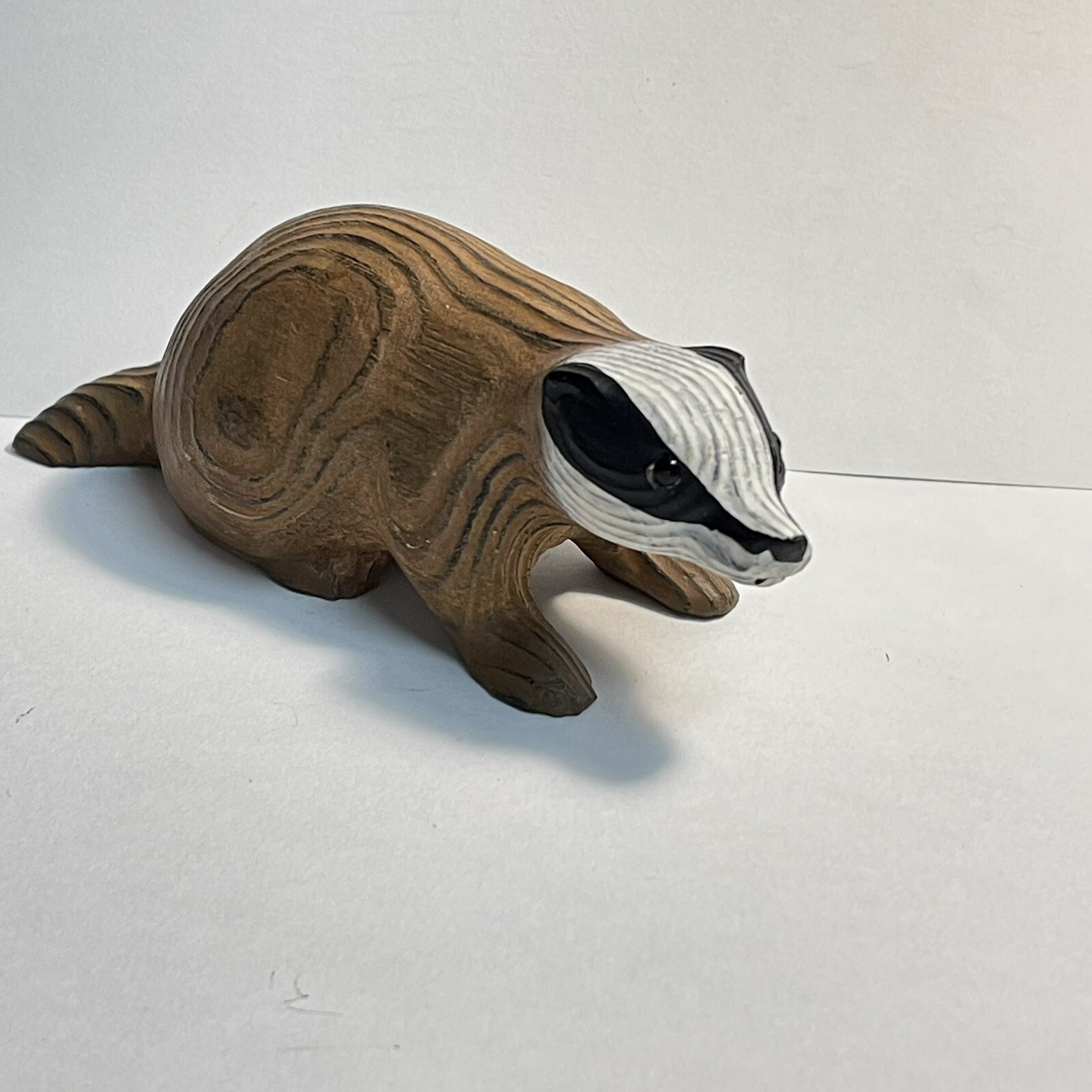 wood sculpture badger Wood statue Wood collectibles handmade wood ...