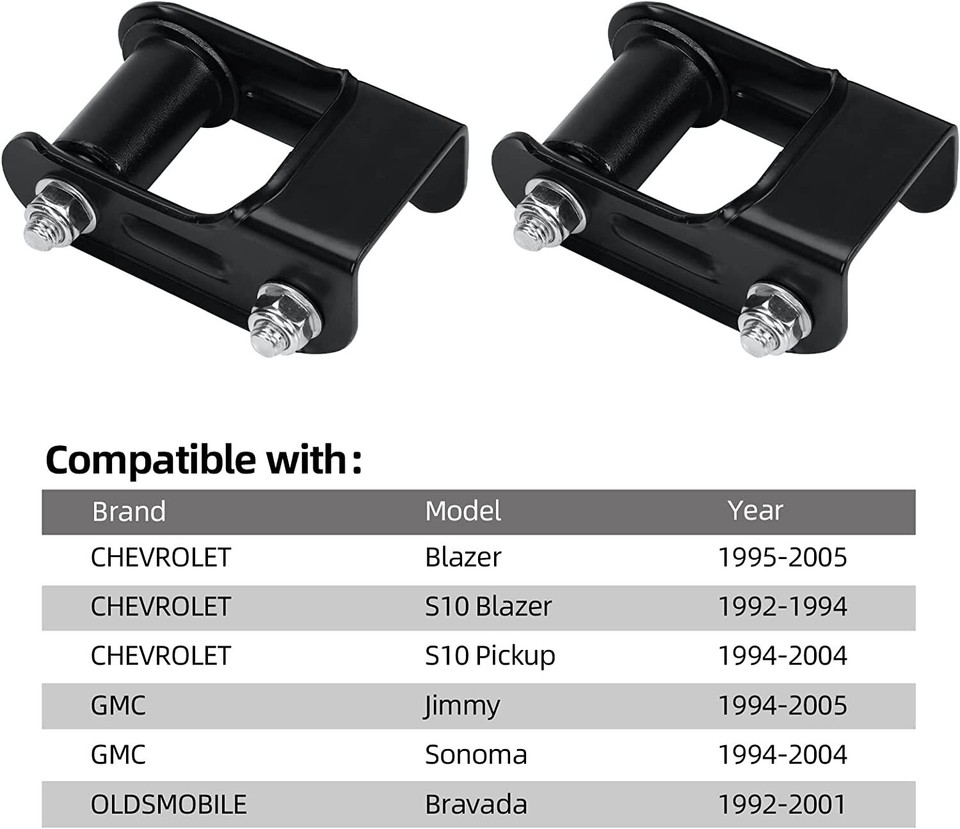 Pair Rear LH & RH Leaf Spring Shackle Kit for Chevy Blazer S10 GMC ...
