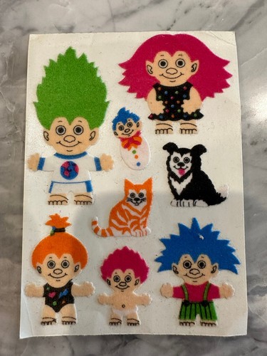 New Sandylion Fuzzy Family Troll Maxi Sheet - Vintage Stickers Touch ...