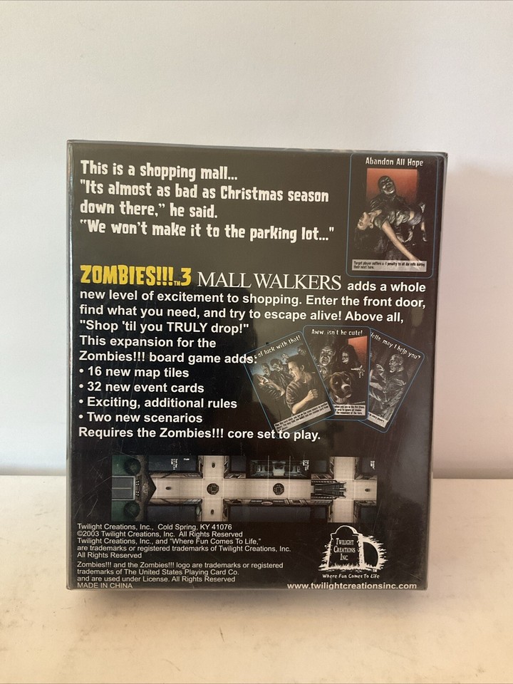 Zombies!!! 3 Mall Walkers Game Twilight Creations NEW Sealed Box | eBay