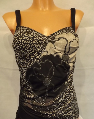 HEINE ★ 36 Cup C ~ Tankini Oberteil braun Träger u. Neckholder vorgef ...