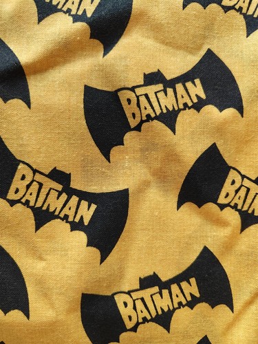 Vintage DC Comics Batman Craft Fabric Yellow And Black Bat 2005 50"X 44 ...