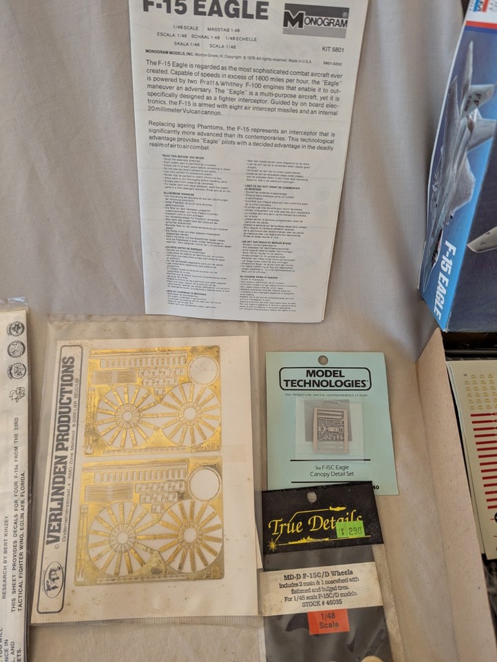 Monogram F-15 Eagle Kit 5801 * With Additional Items | eBay