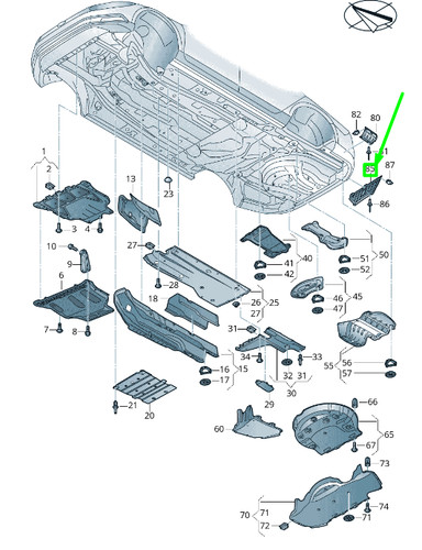 VOLKSWAGEN PASSAT B8 3G RIGHT LOWER BUMPER HEAT PROTECTION 3G0825716 NO ...