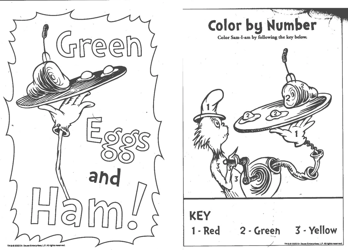 Green Eggs And Ham Cover Black And White