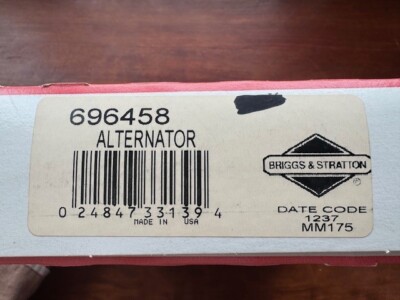 NEW Briggs & Stratton 696458 (592830) Alternator, Genuine OEM, New in ...