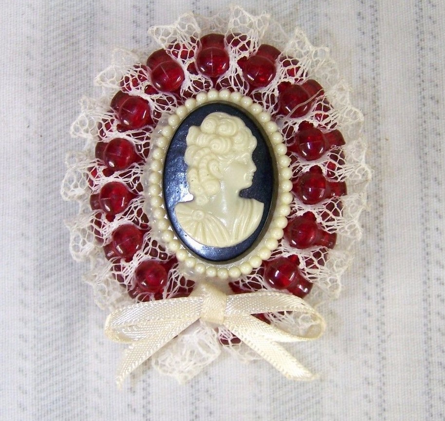 Vintage Hand Made Brooch Pin Victorian Woman | eBay