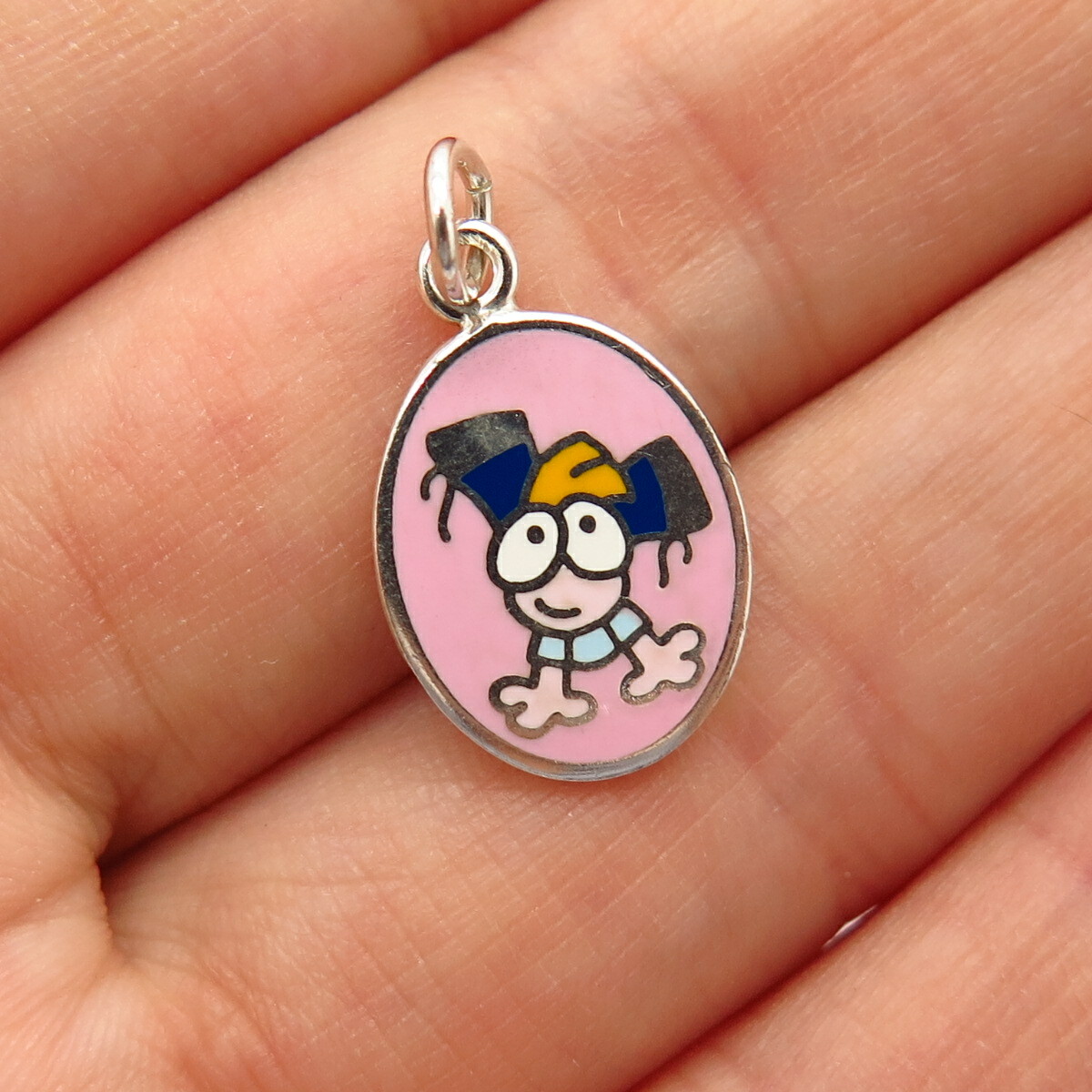 925 Sterling Silver Enamel Cartoon Character Toddler … - Gem
