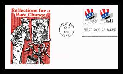 PATRIOTIC UNCLE SAM HAT H RATE 1998 GAMM CACHET COIL PAIR FDC UNADDR | eBay