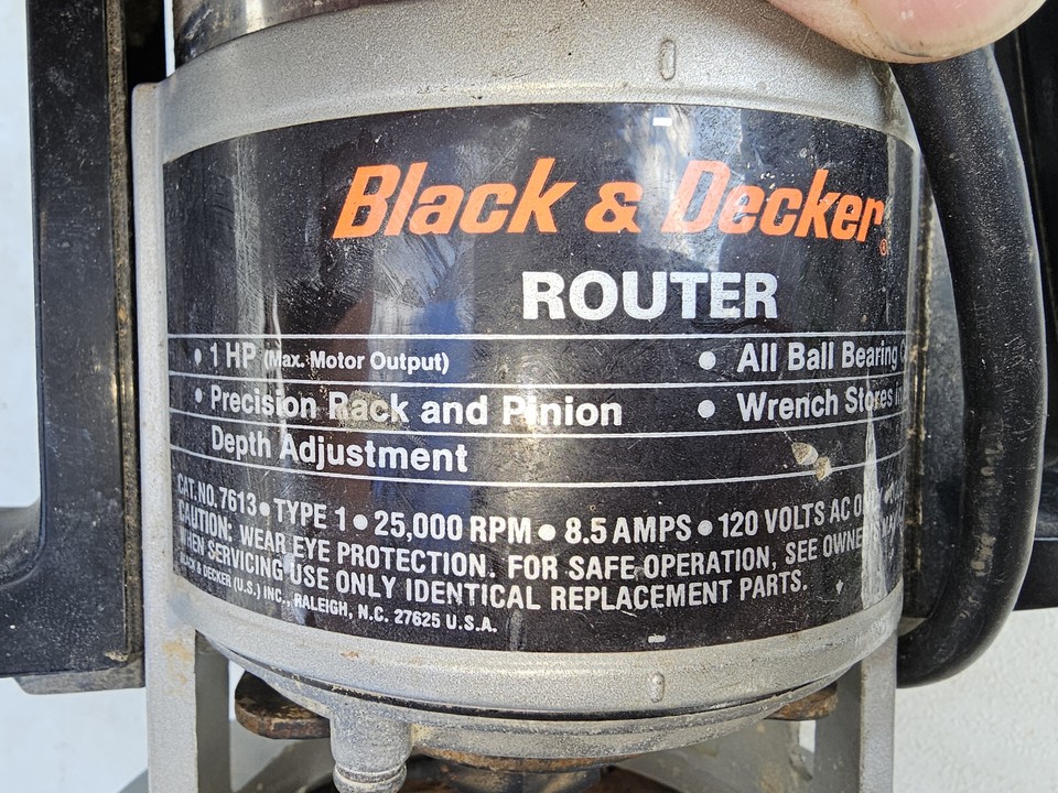 24II53 BLACK & DECKER ROUTER, #7613, 1HP, GOOD CONDITION | eBay