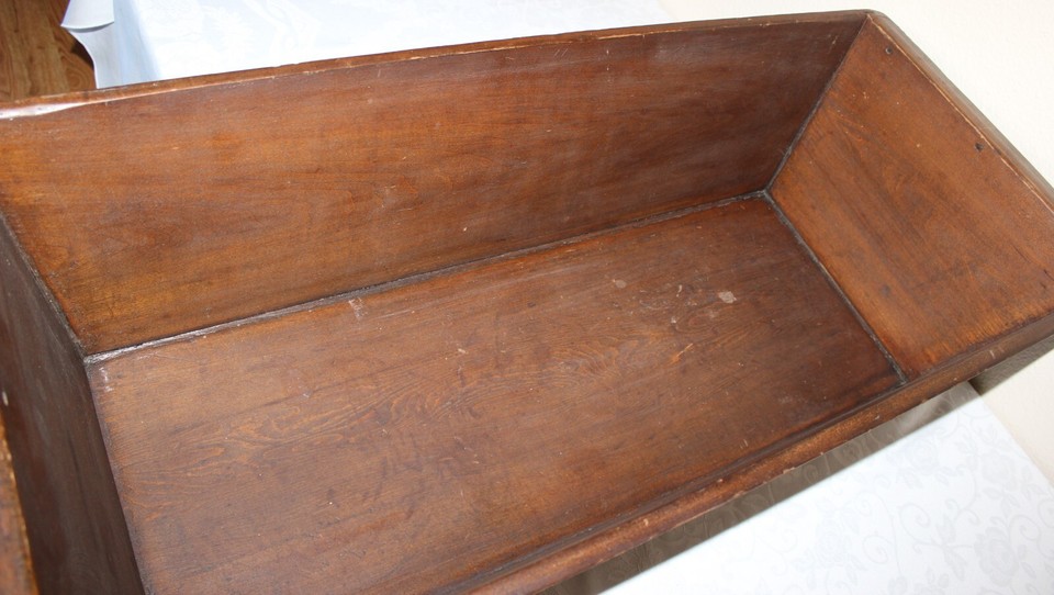 Old Antique Primitive Farmhouse Wood Dough Bowl Box with Lid Wooden ...