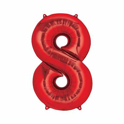 SALE !!! 40" HUGE RED NUMBER 8 BALLOON - birthday party shiny ...