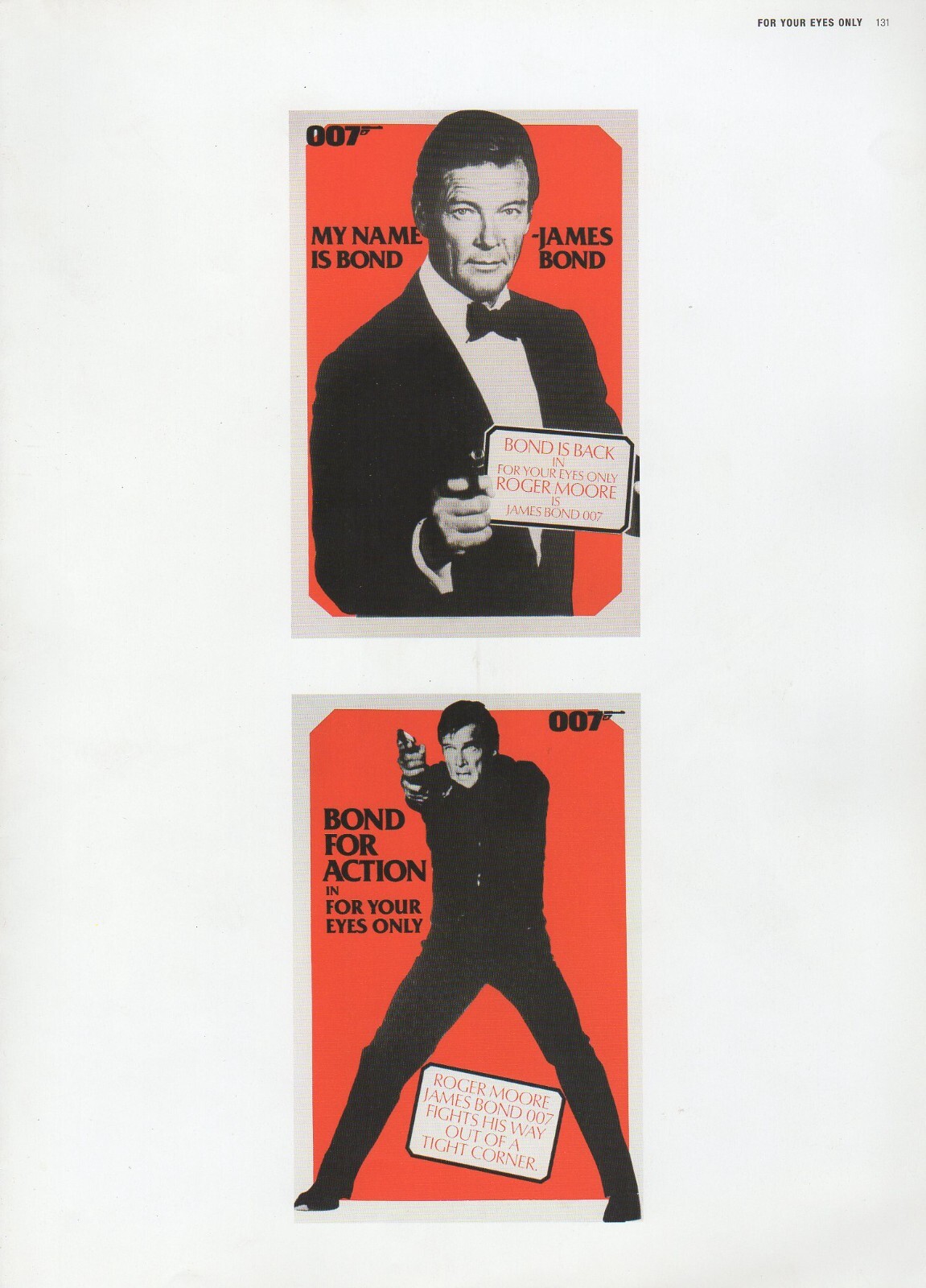 2002 Vintage JAMES BOND 007 "MY NAME IS BOND, JAMES BOND" MINI POSTERS ...