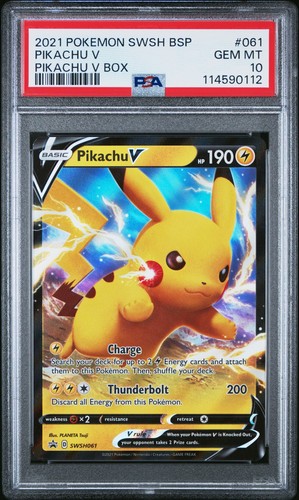 2021 POKEMON SWSH BLACK STAR PROMO PIKACHU V BOX #061 PIKACHU V PSA 10 ...