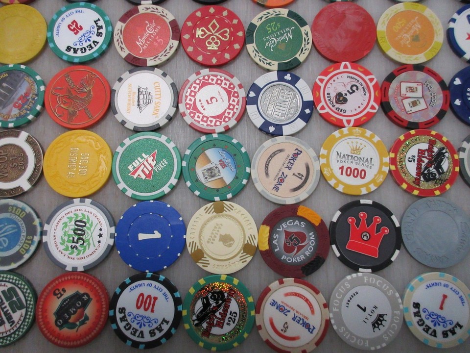 100 Casino Gaming Poker Chip Lot Las Vegas $1 New & Used Chipco Paulson ...
