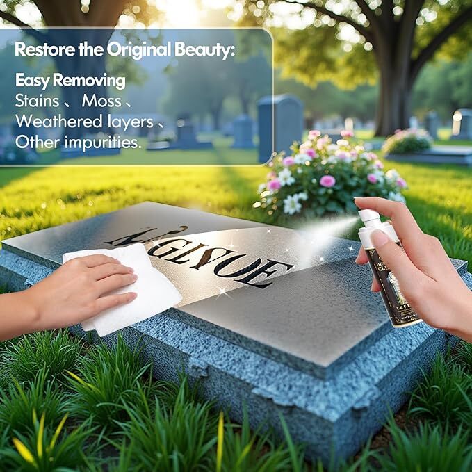 Headstone Cleaner for Graves & Memorials Granite Cleaner Removes Dirt ...