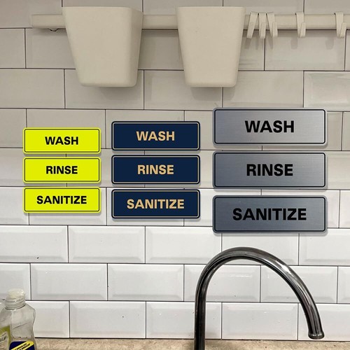 Standard WASH RINSE SANITIZE Sign Set of 3 Bay Sink Signs - Signs for ...